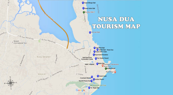Nusa Dua Map - Bali Tourism Maps | Bali Travel Guides